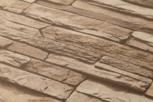 Wallpaper slate stone bricks brown AS Creation 95833-2