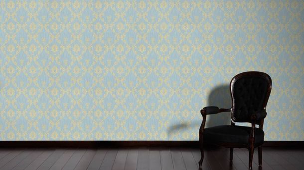Textile Wallpaper ornament blue gold Architects Paper 30658-6