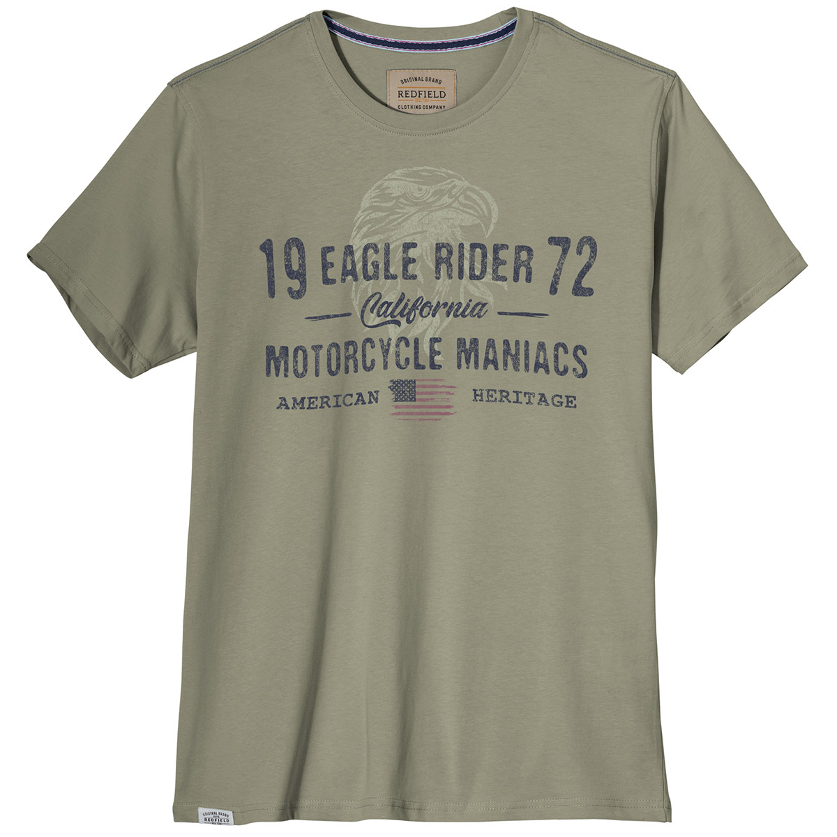 REDFIELD - T-Shirt extra lang - Eagle Rider - khaki