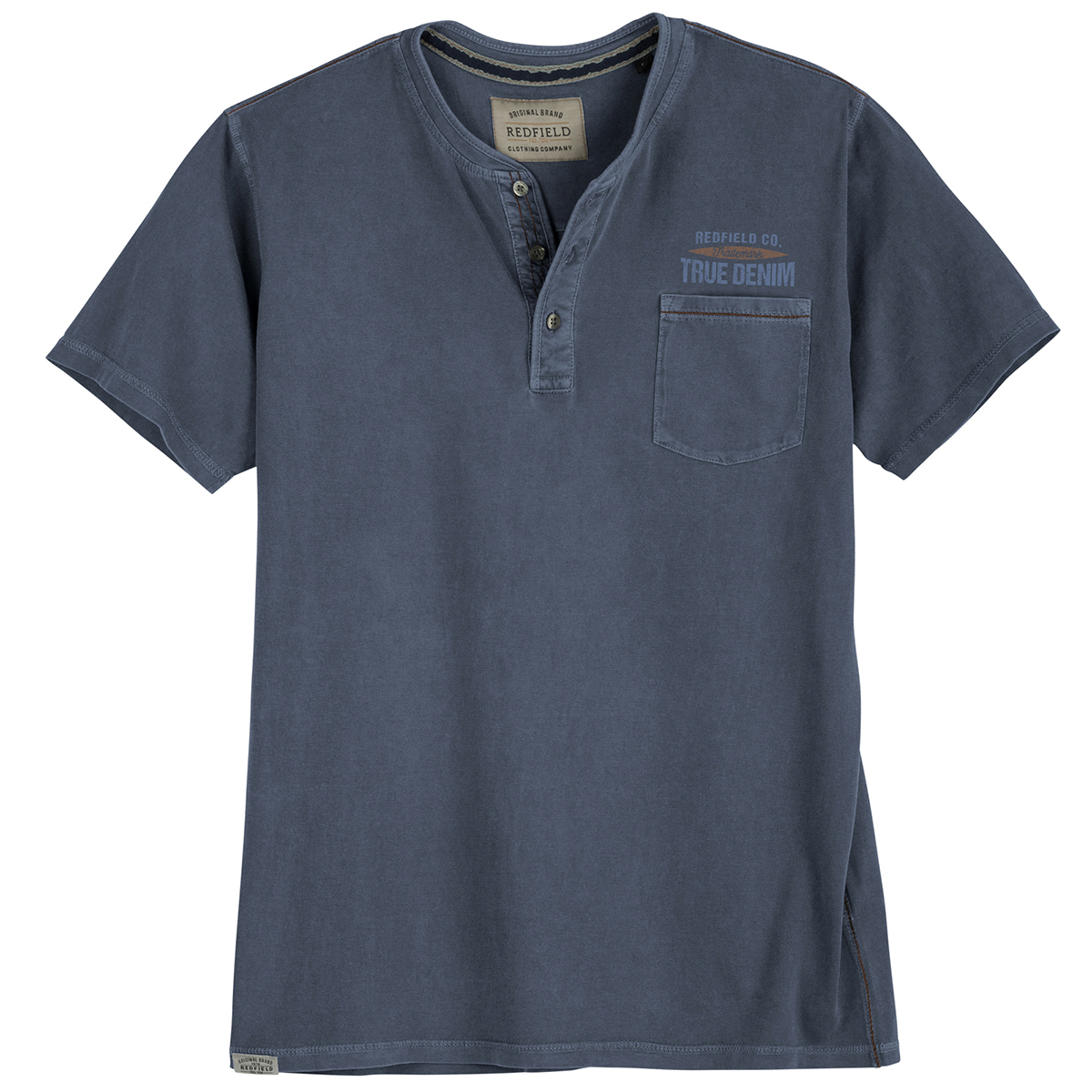 REDFIELD - T-Shirt im Used-Look - jeansblau