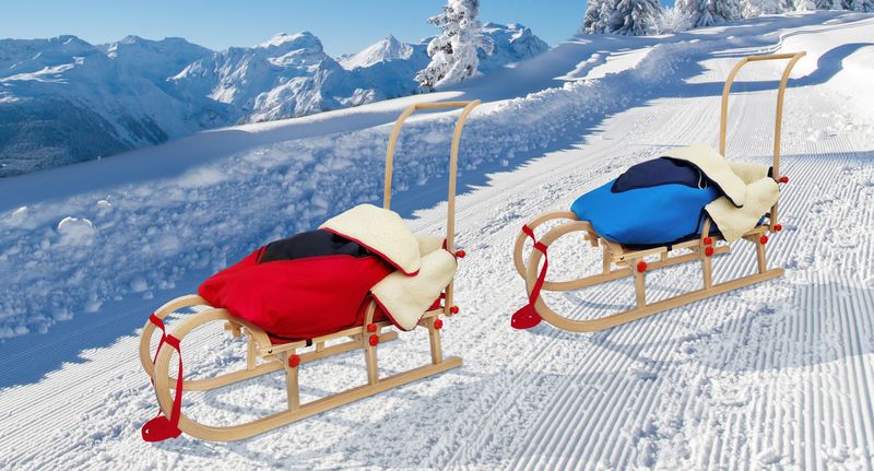 Rodelschlitten Rodel Schlitten aus Holz 110