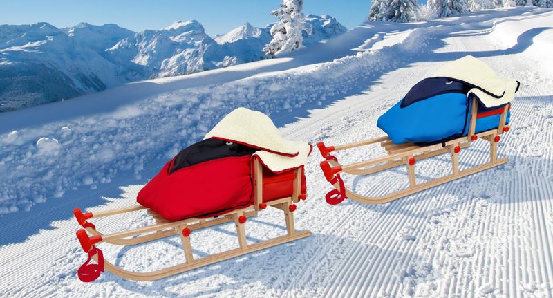 Rodelschlitten Klappschlitten mit 115 Länge Buche