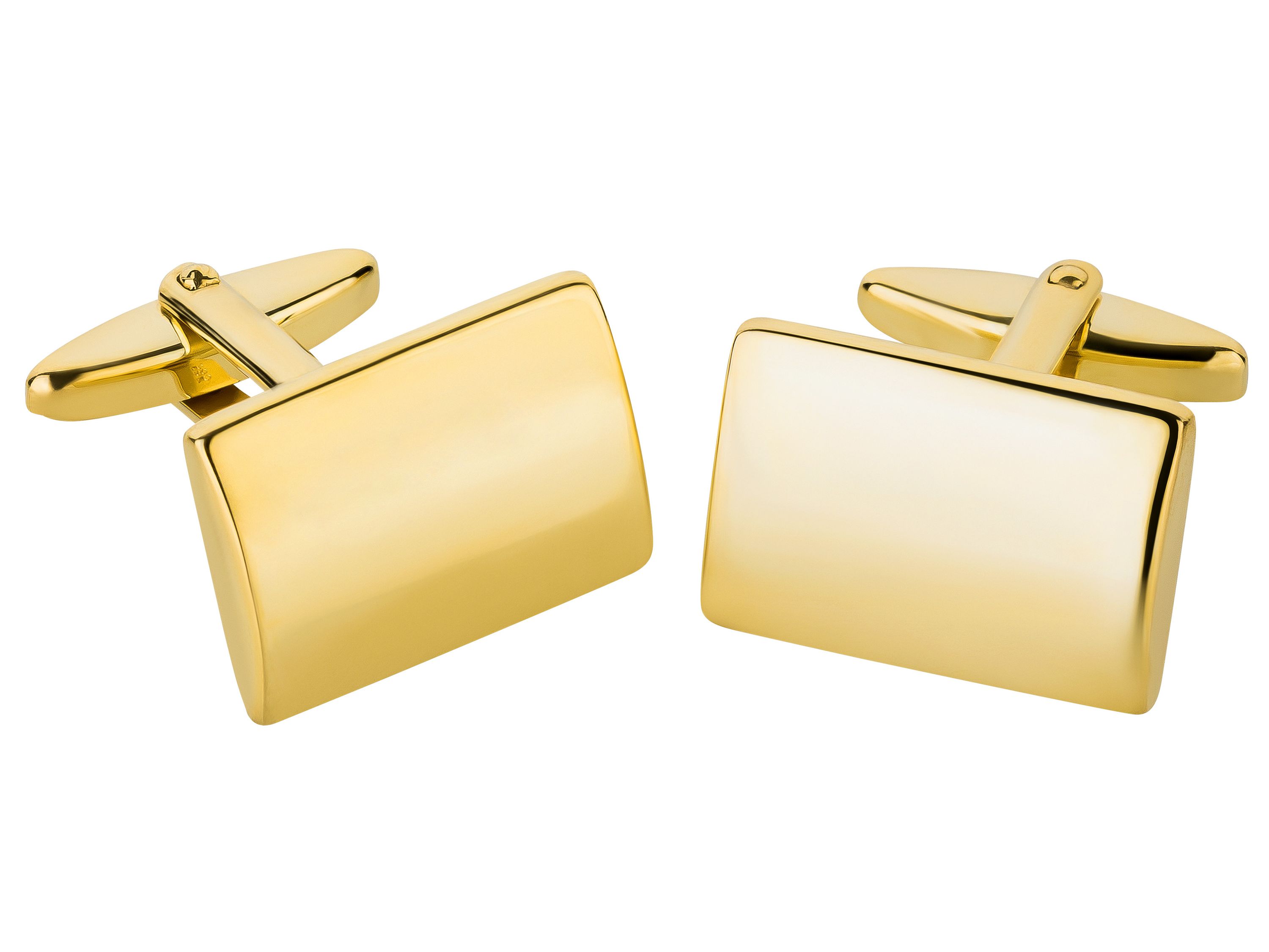 Grom Manschettenkn pfe Gold 585 Rechteckig Konvex