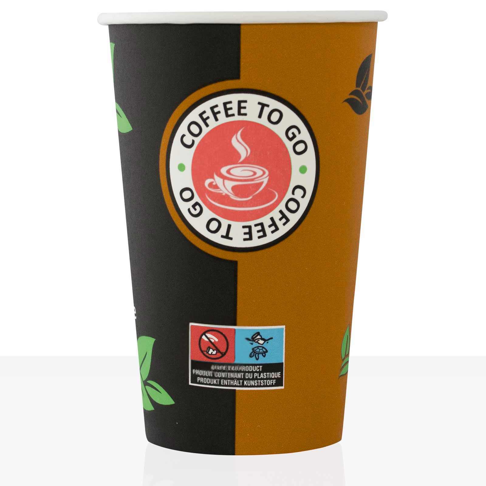 Coffee to go Becher aus Hartpapier 0,4l, 100Stk, Pappbecher ...