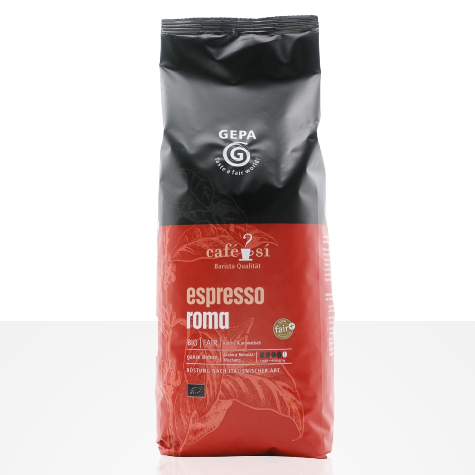 Gepa Cafe Si Espresso ROMA Fairtrade Kaffee 1kg Kaffeebohnen | Coffeefair