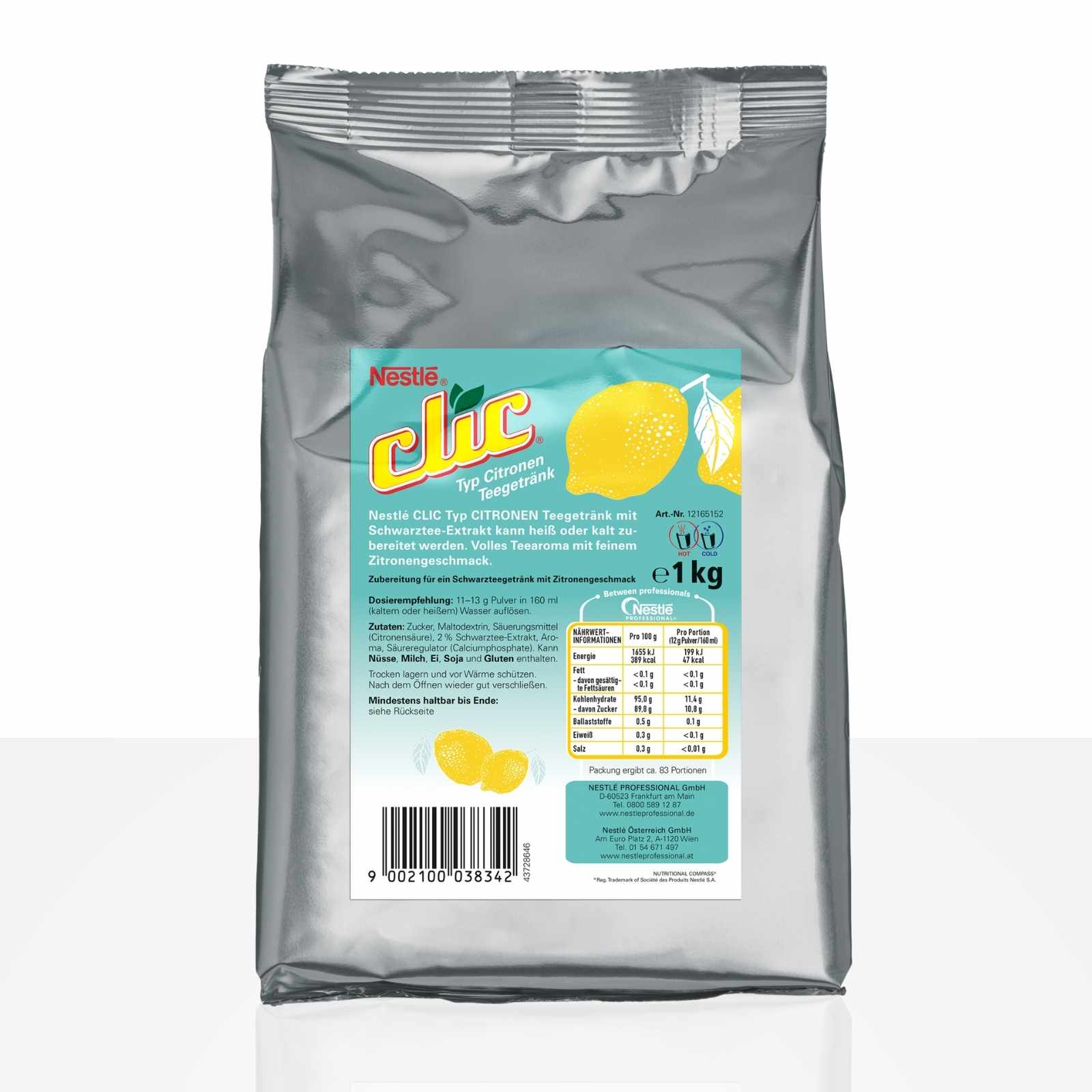 Nestle Clic Tee Typ Citronen-Teegetränk 1kg, Instanttee | Coffeefair