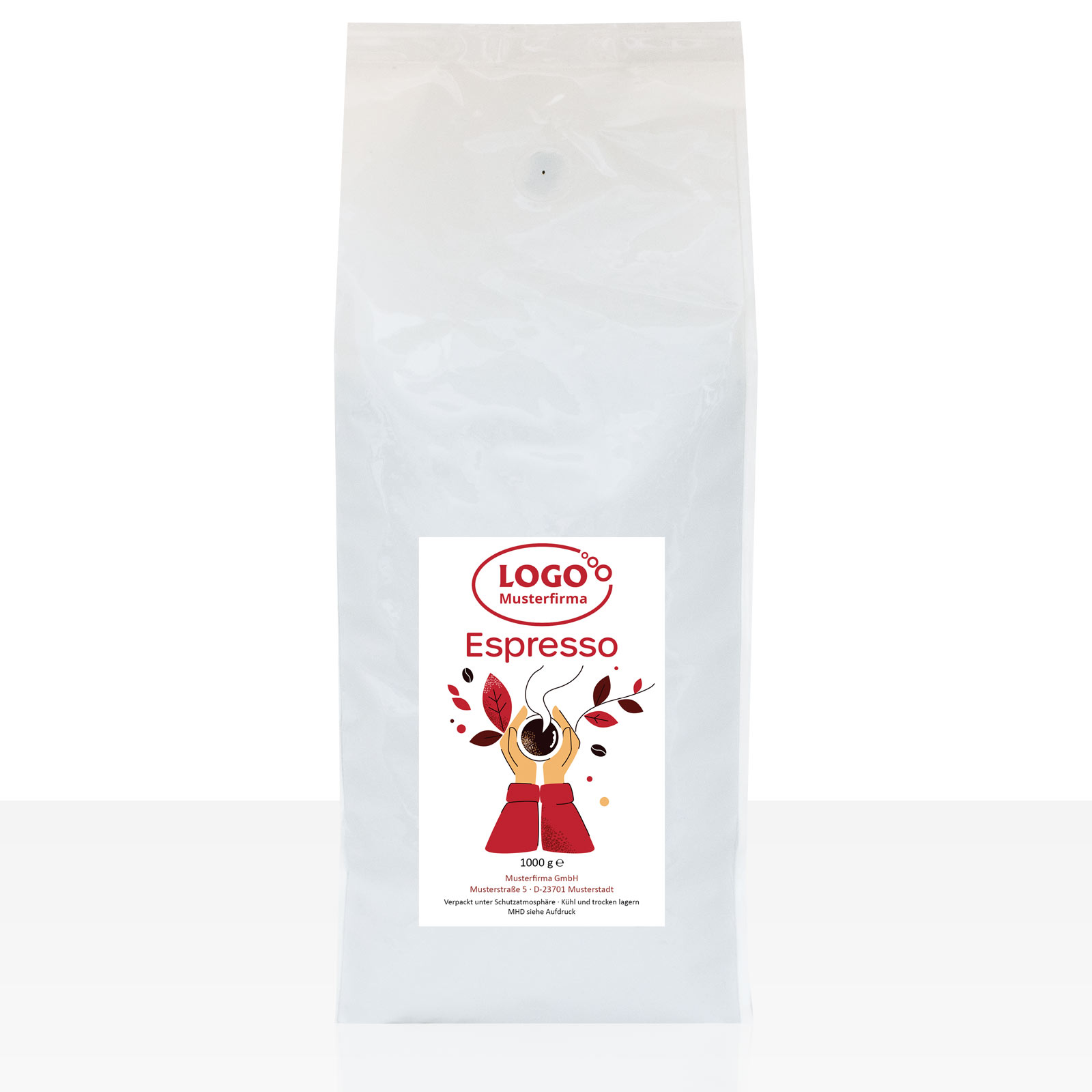 Private Label Espresso 1kg Kaffeebohnen Barista Qualität mit eigenem ...