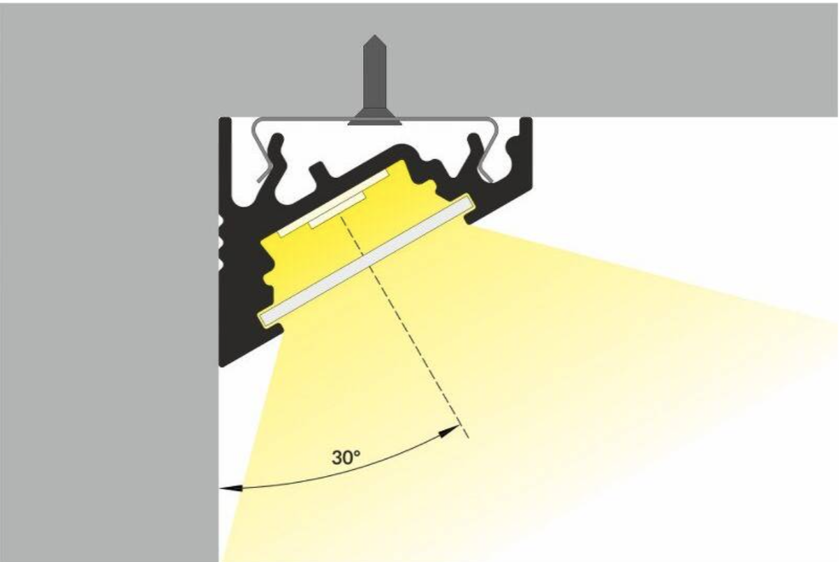 Corner 14 LED Streifen bis 14mm Breite Eckprofil mit 30° oder 60° für ...