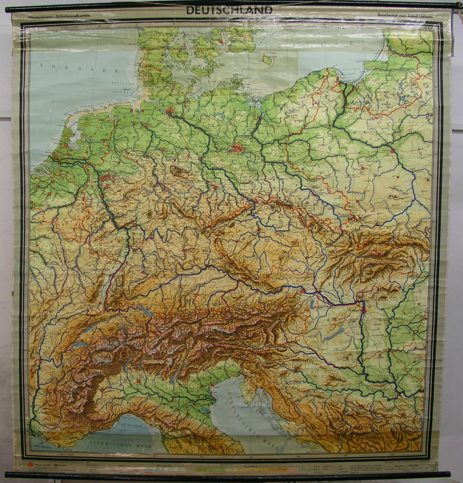 Schulwandkarte Wandkarte Schulkarte Deutschland Germany Poland Austria ...