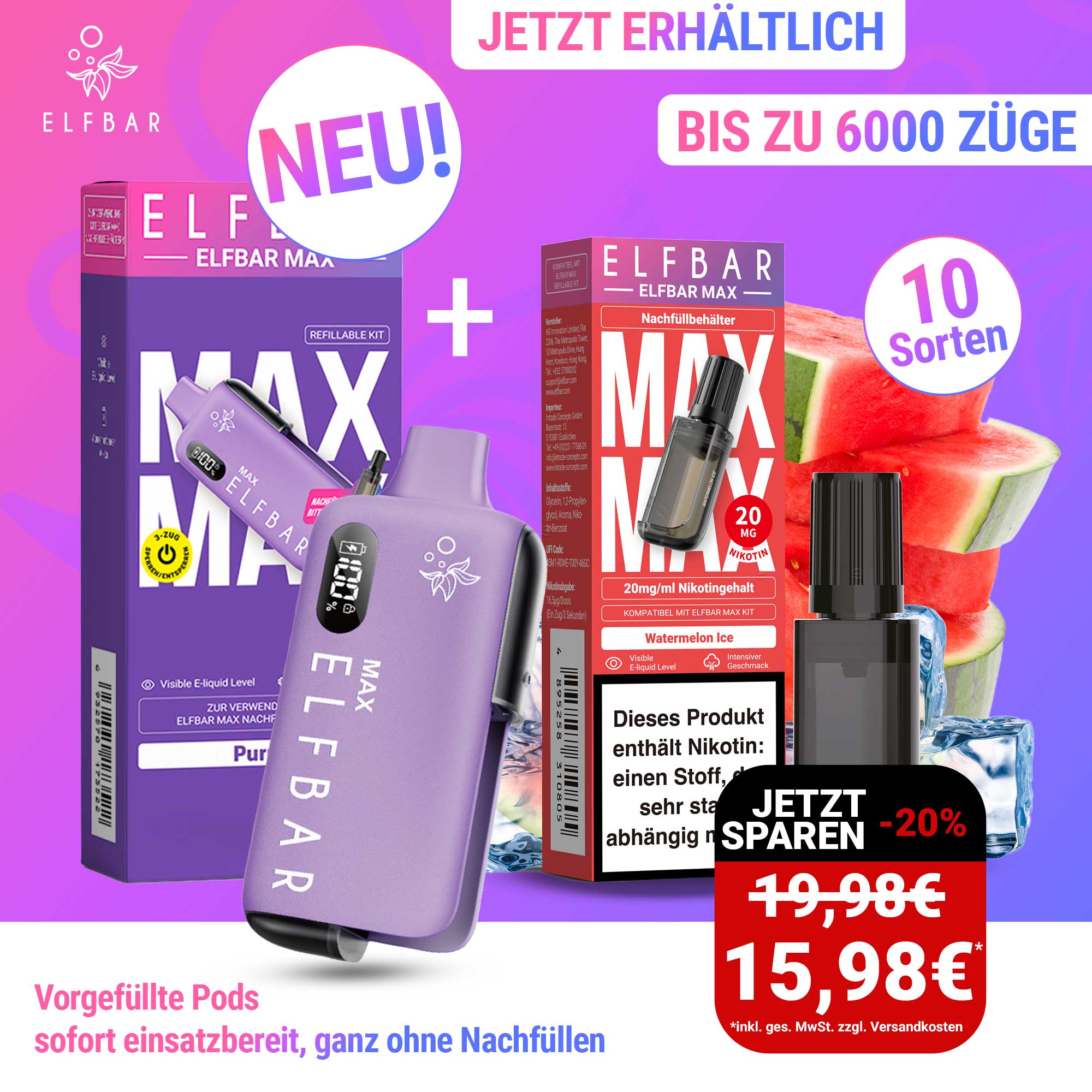 ELFBAR 600 | ELFA Pods | LOST MARY ab 5,50 Kaufen | Elfbargermany