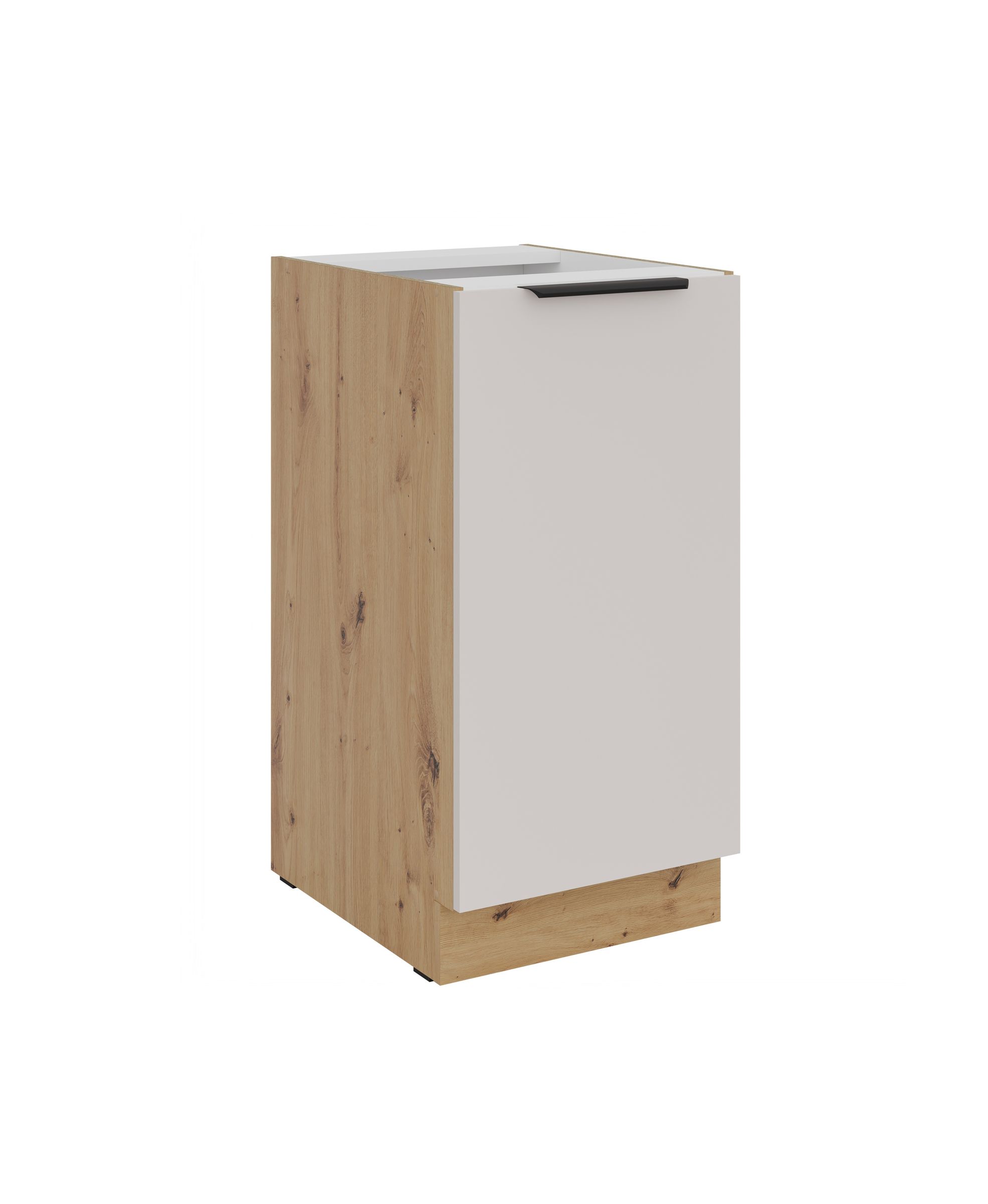 Küchen Unterschrank 40 cm Küche SOLANO Kaschmir beige matt + Eiche ...
