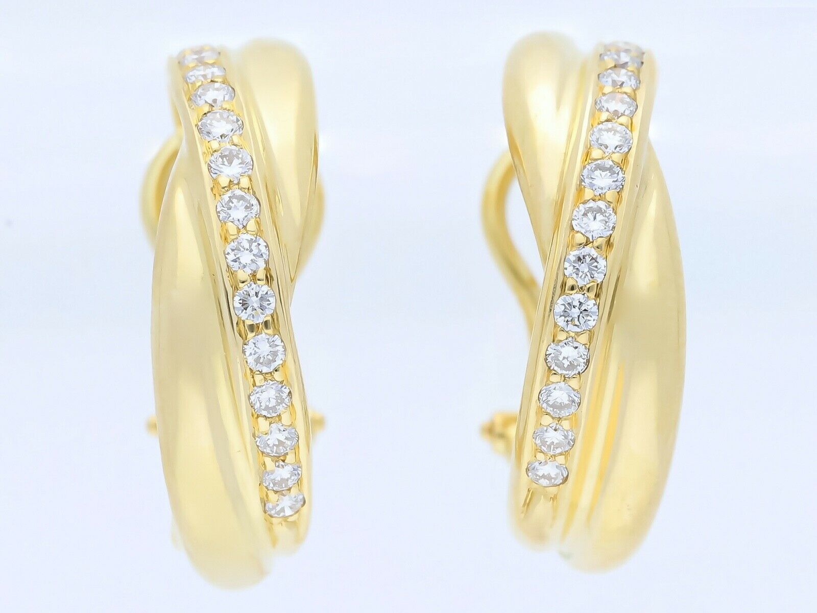 Creolen Ohrringe 0,64 Karat Brillanten 750 Gold 18 Karat