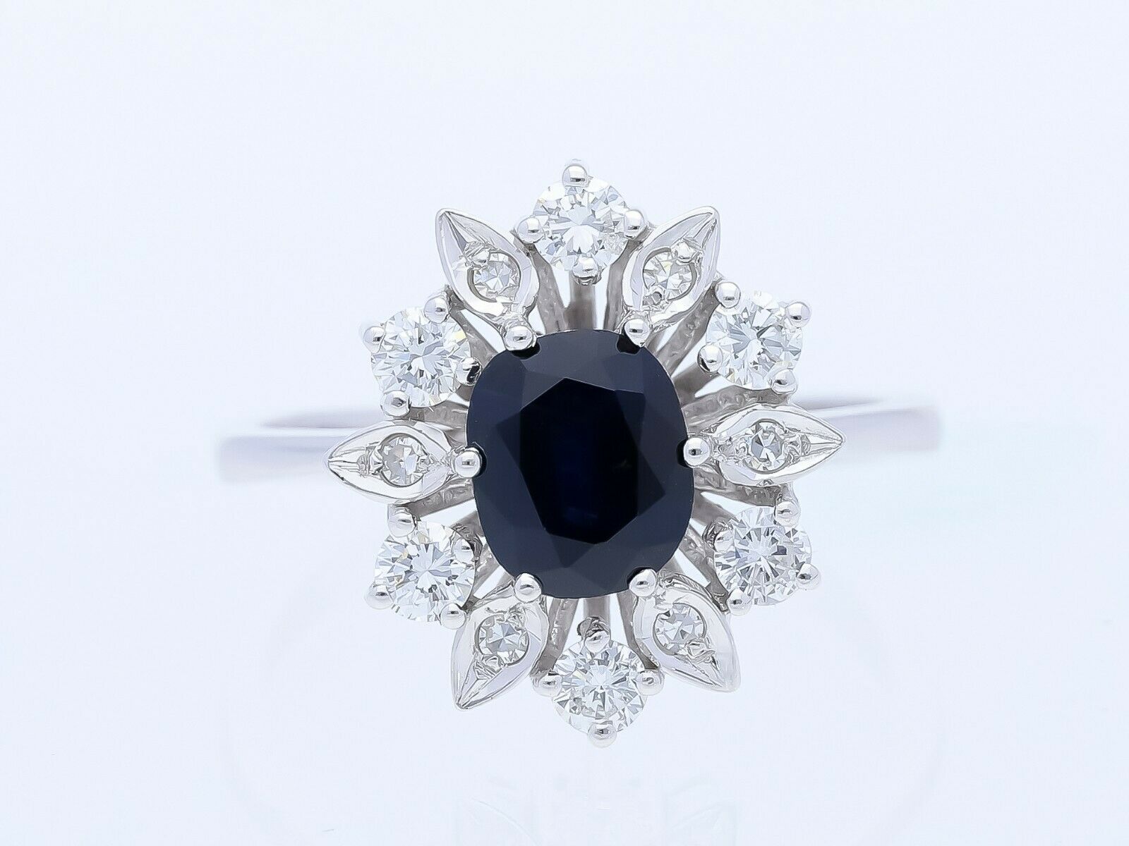 Georg Lauer Ring 1,35 Karat Saphir Brillanten Diamanten 750 Weiss Gold ...