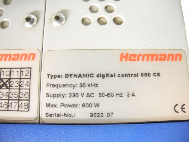 Herrmann Ultraschall Generator Dynamic digital control 600 CS 230V 600W ...