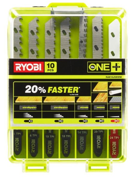 Ryobi 10-tlg. Stichsägeblatt Set RAK10JSBWM für Holz, Metall und Kunststoff | tools4you
