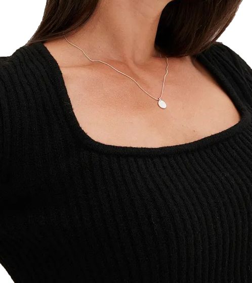 Pull en maille femme près du corps, col carré, modèle 915030 Noir
