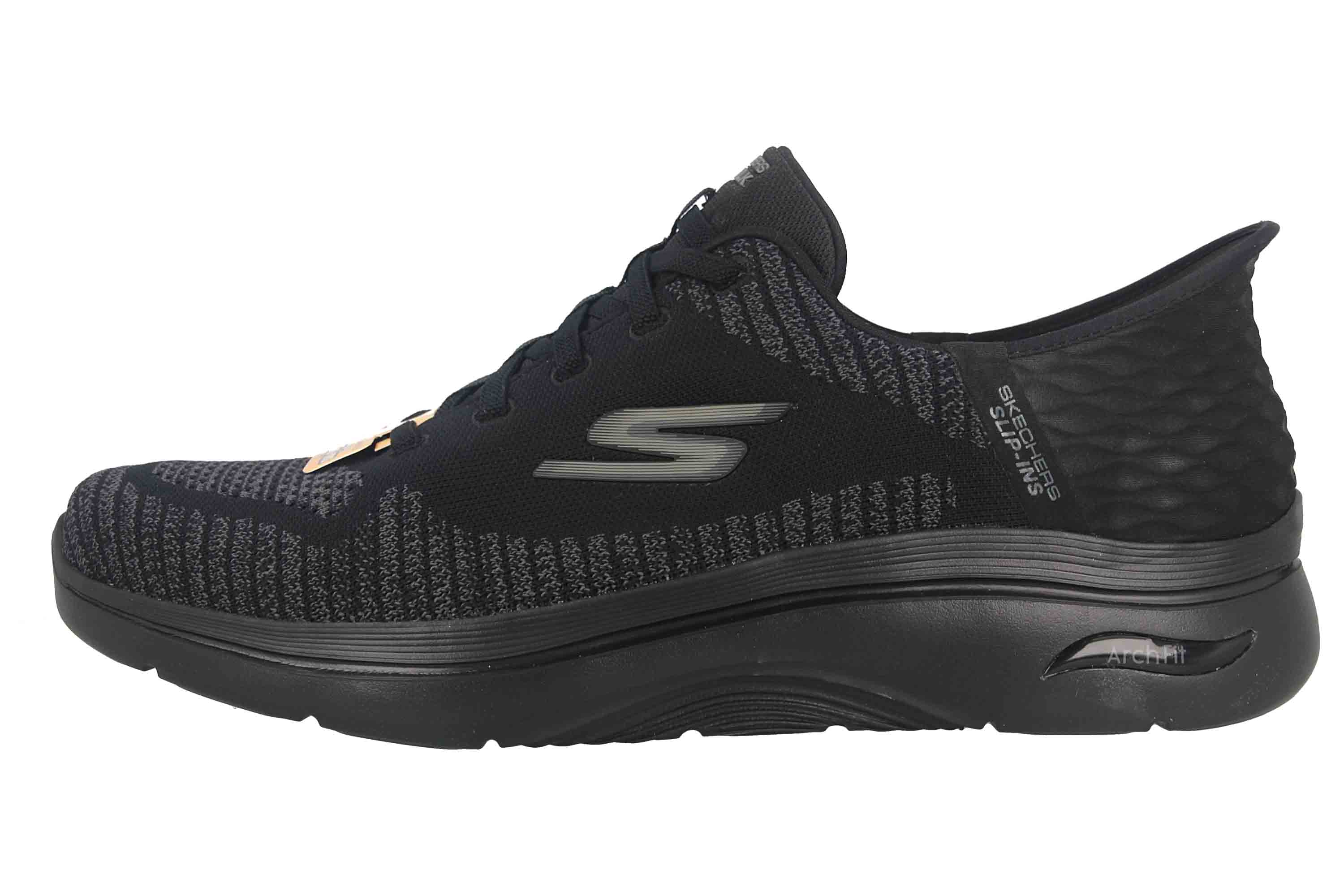 Skechers GO WALK MENS Sneaker in Übergrößen Schwarz 216601 BBK große ...
