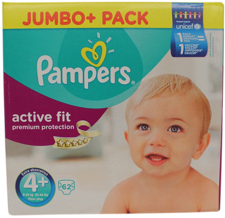Pampers Active fit Maxi Plus 9-20kg 62 Stück | saymo.de - Lebensmittel ...