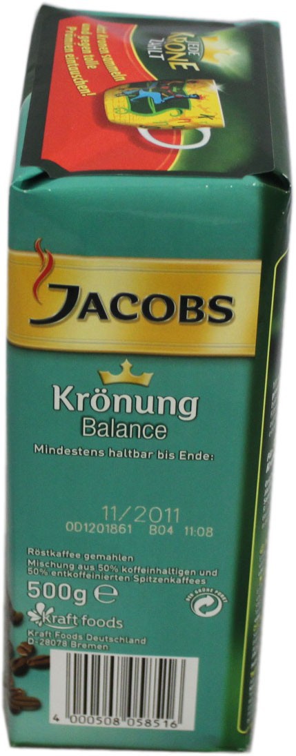 Jacobs Krönung Balance 500g Feinkost & Lebensmittel Kaffee Kaffeesorten ...