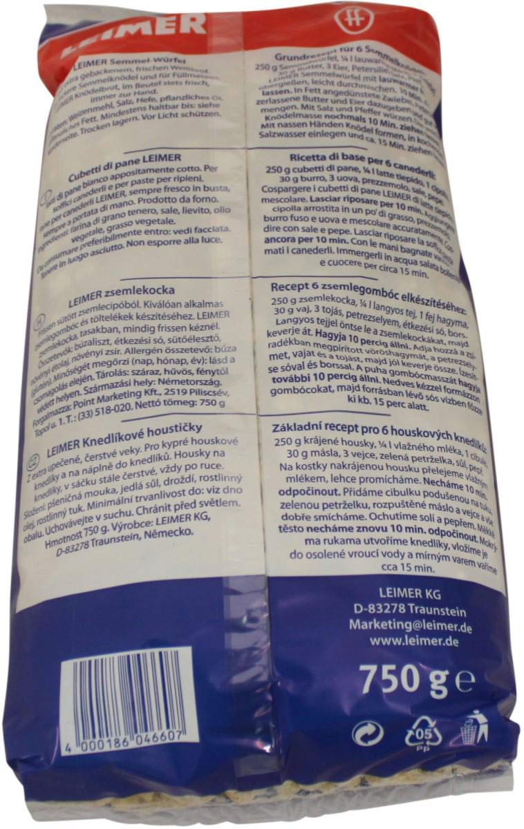 Leimer Semmelwürfel 750g Feinkost & Lebensmittel Mehl, Backmischung