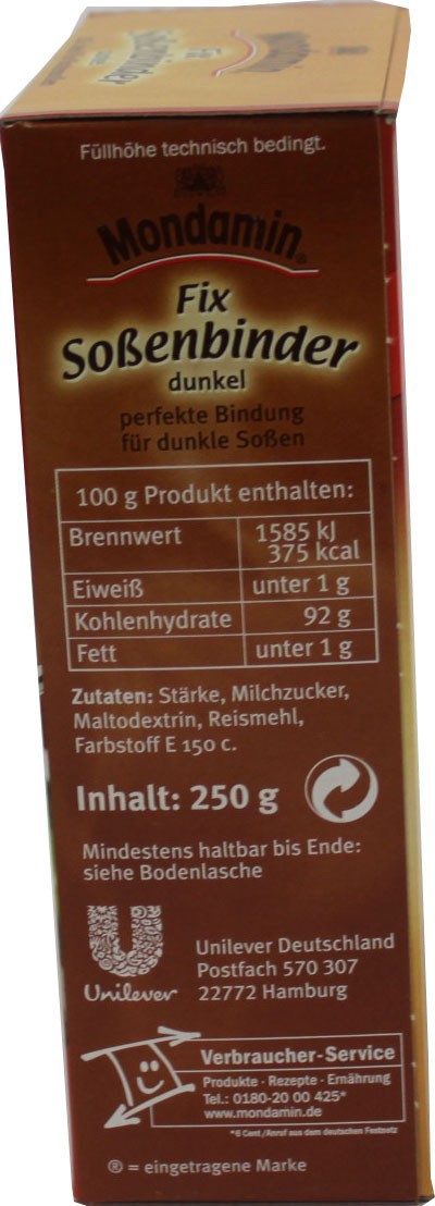 Mondamin Fix Sossen-Binder Dunkel 250g Feinkost & Lebensmittel ...