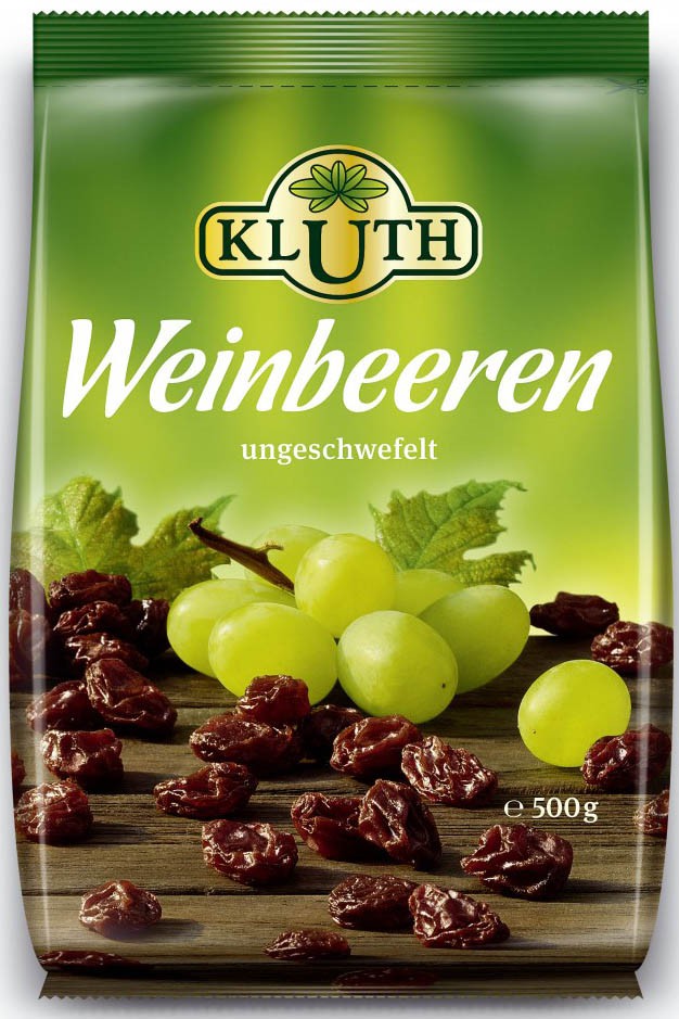 Kluth Weinbeeren ungeschwefelt 500g | saymo.de - Lebensmittel Online ...