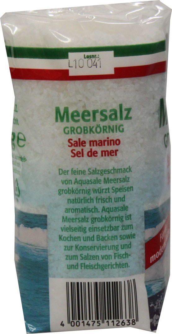 Aquaselle Meersalz grobkörnig 1kg Feinkost & Lebensmittel Salz, Zucker