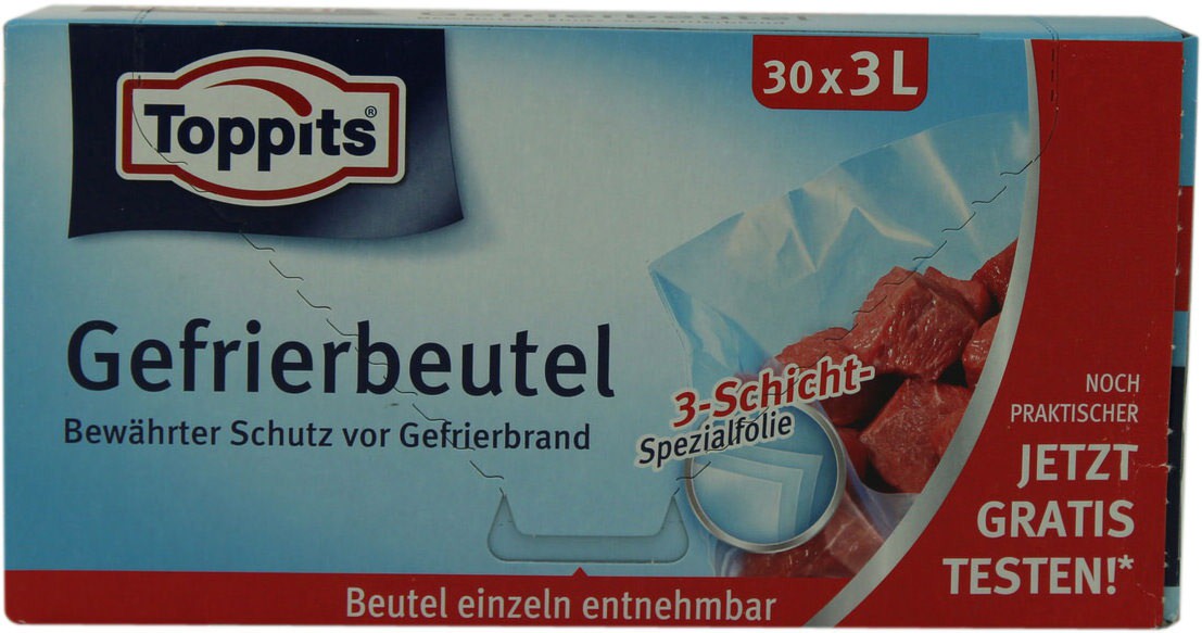 Toppits Gefrier Beutel 3L 30 Beutel Haushalt Folien / Beutel / Papier ...