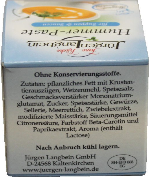 Jürgen Langbein Hummer-Paste 50g Feinkost & Lebensmittel Suppen ...