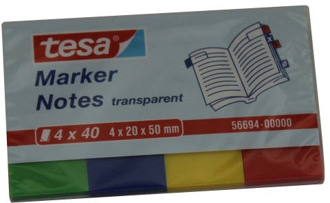 Tesa Marker notes transparent 4x40 Blatt | saymo.de - Lebensmittel ...