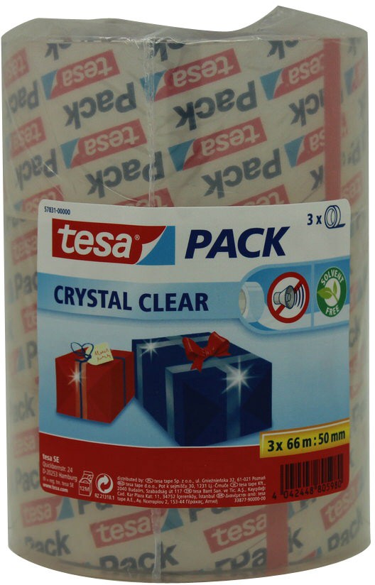 Tesa Pack Crystal Clear 3er Pack 66M:50 mm | saymo.de - Lebensmittel ...