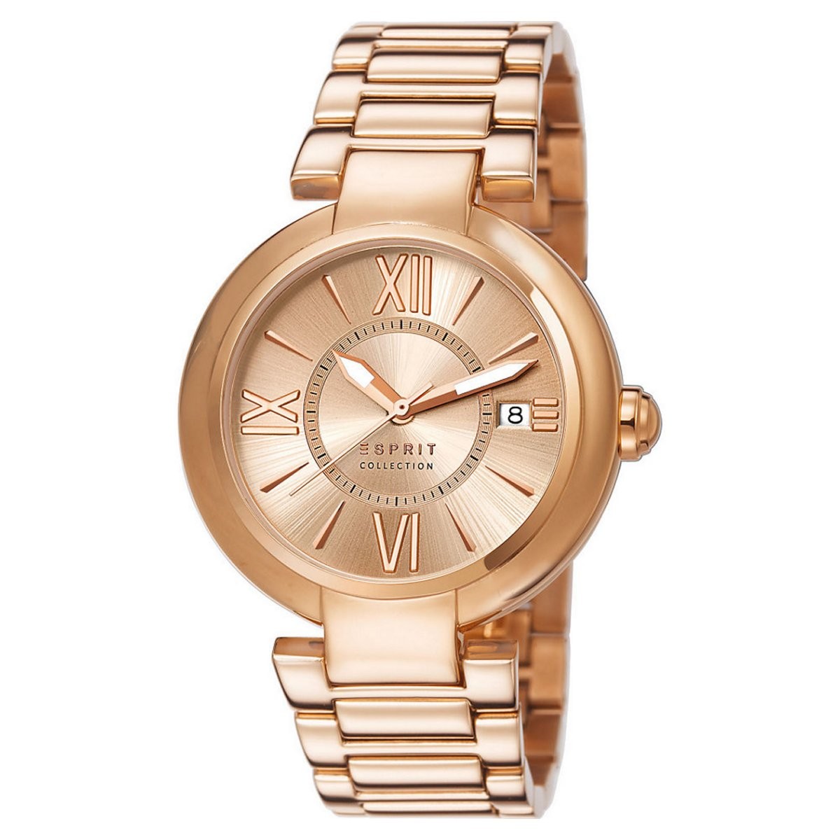 Esprit Damen Uhr Armbanduhr Aletheia roségold Edelstahl EL102012F06