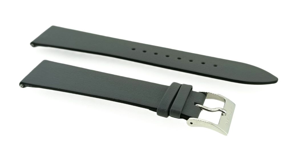 Junghans Form Uhrenarmband 21mm Leder grau 041/4885 Titanschließe ...