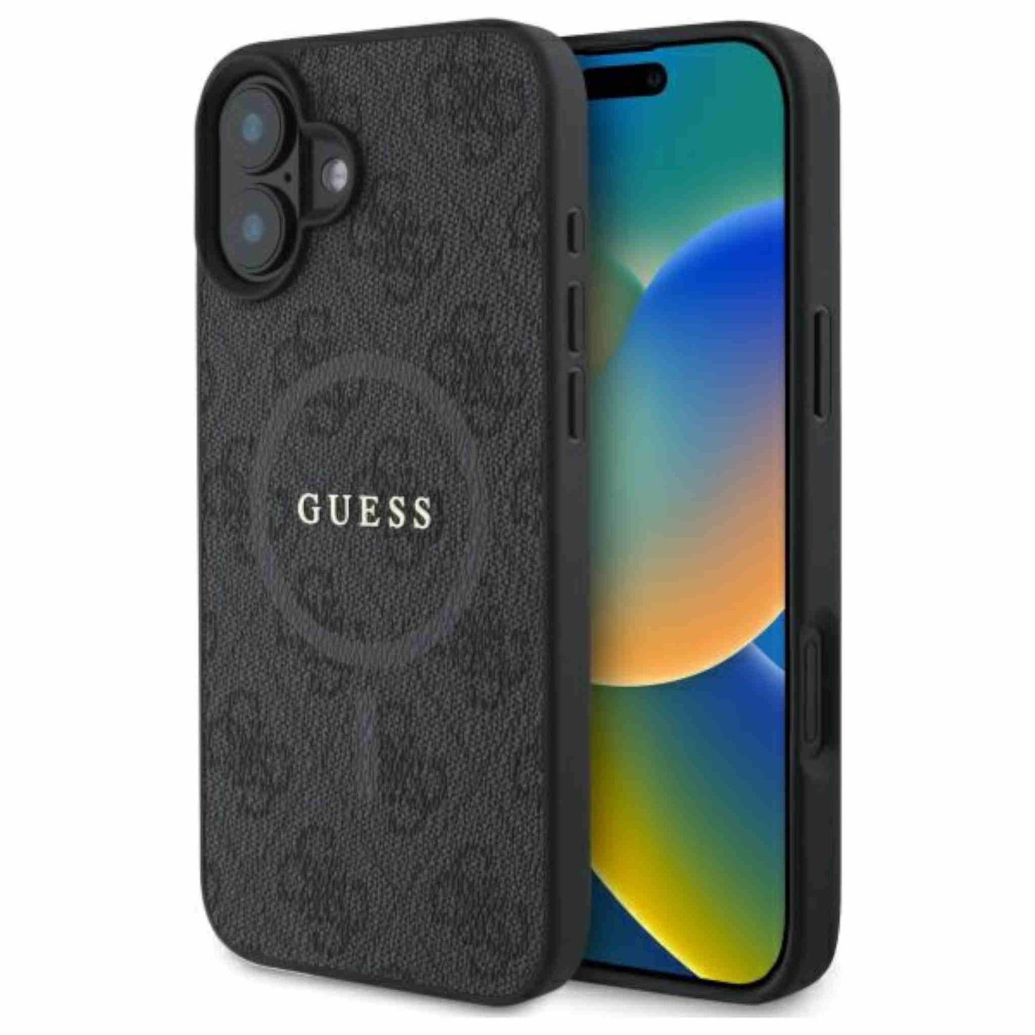 GUESS Apple iPhone 16 Hardcase 4G Ring Classic Logo MagSafe Schwarz ...