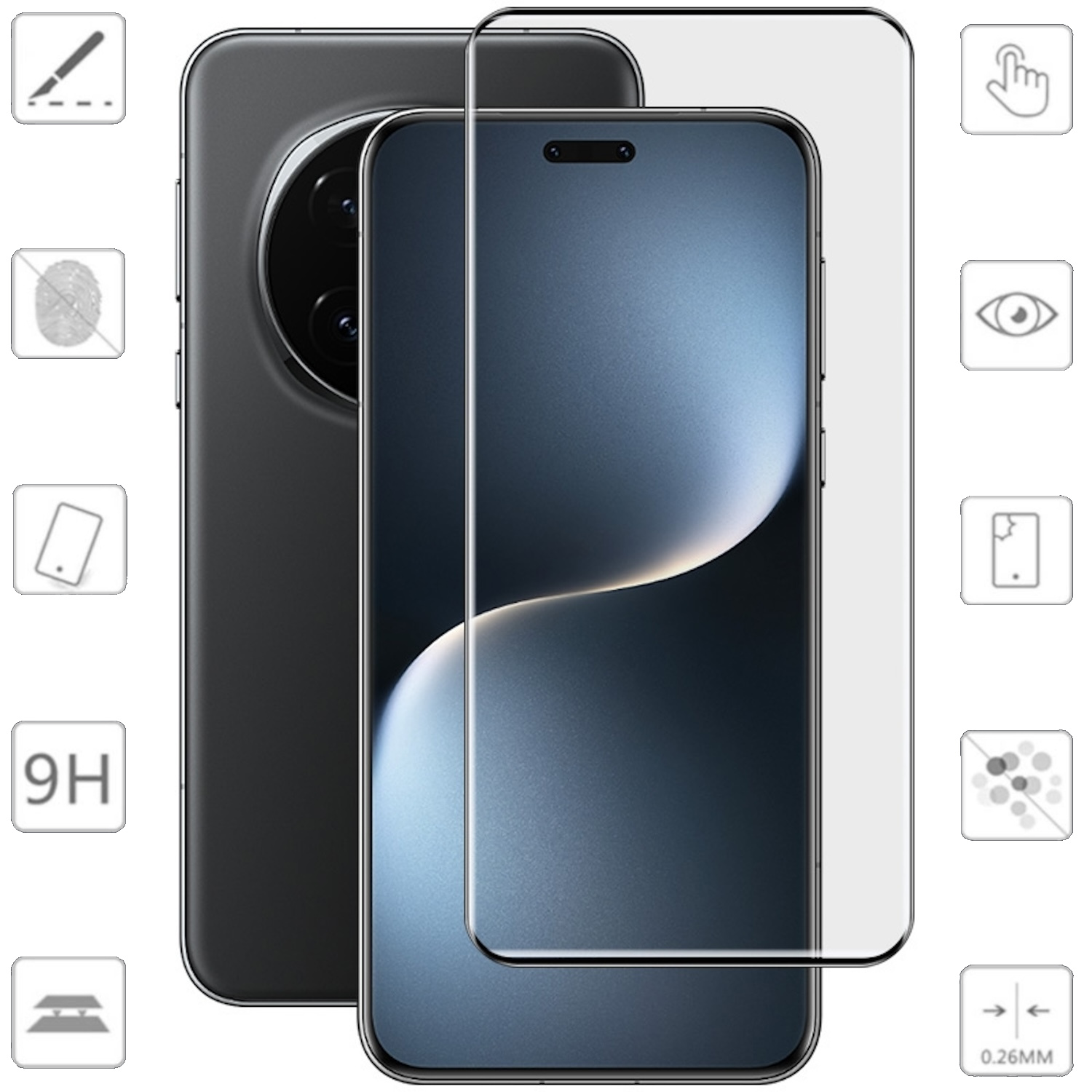 Für Honor Magic 7 Pro 4D Display Full Curved H9 Hart Glas Folie Schutz ...