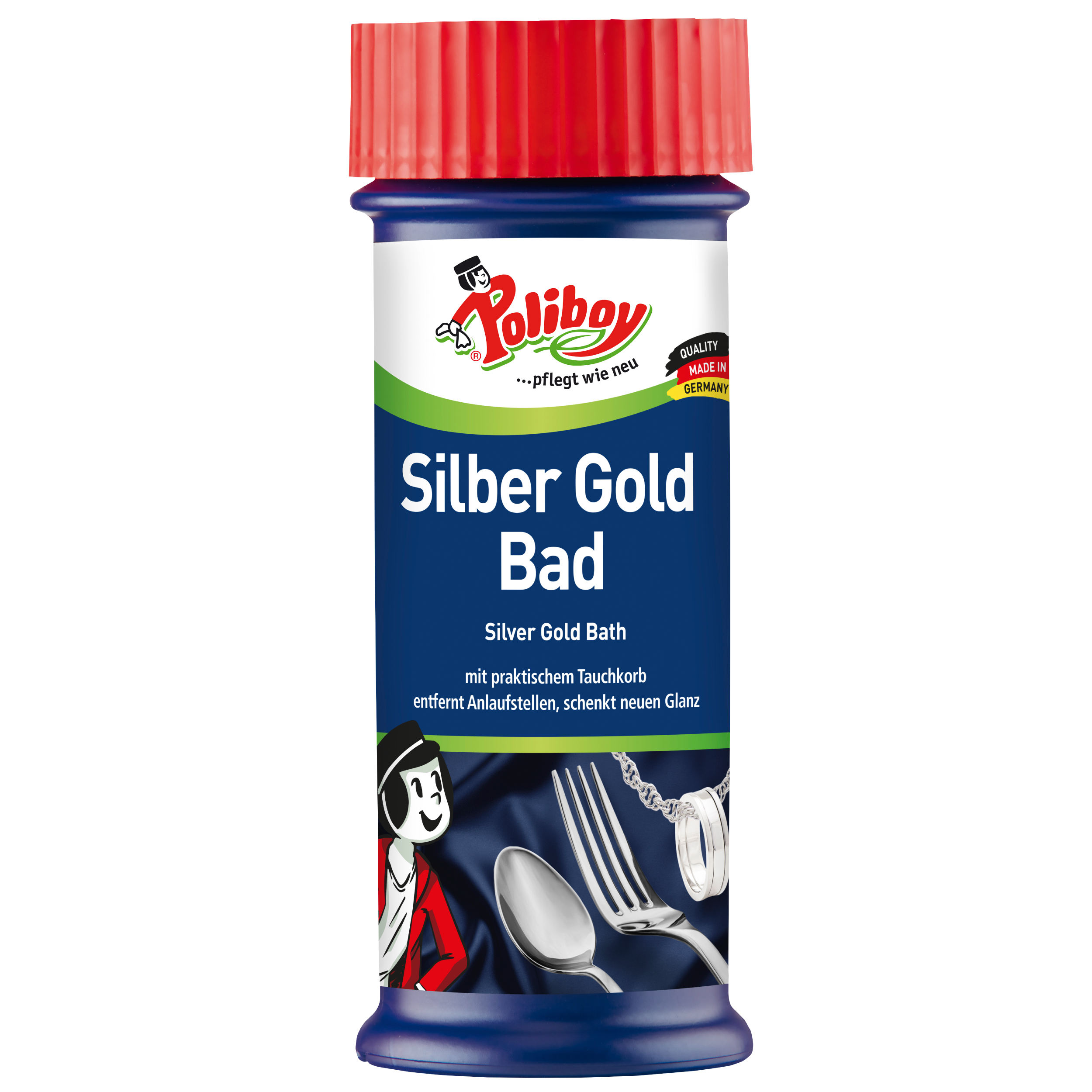Poliboy Silber Gold Bad - mit praktischem Tauchkorb - verleiht neuen ...