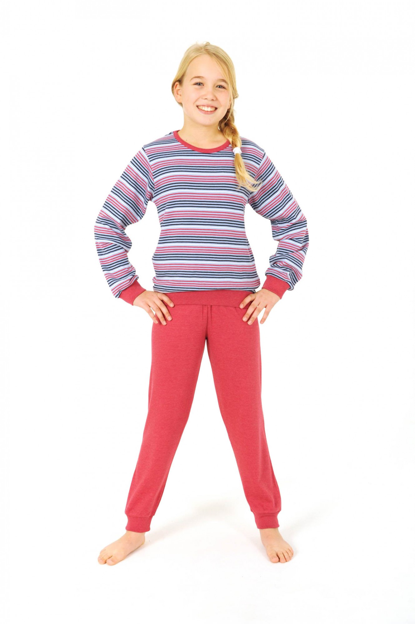 Mädchen Pyjama langarm mit Bündchen – Kuschel Interlock – 251 401 96 ...
