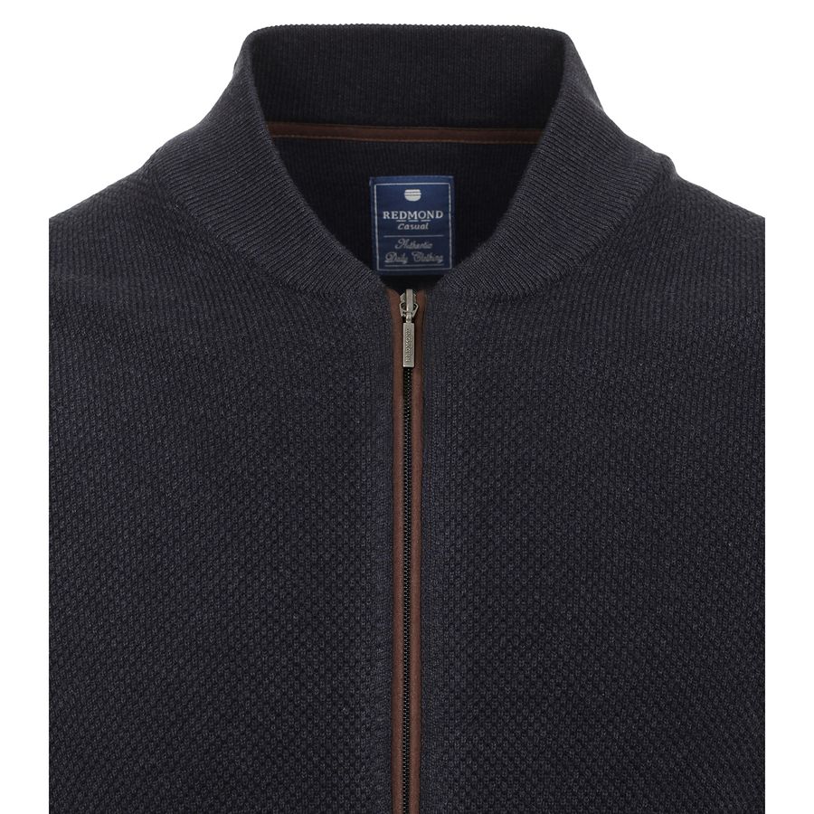 Redmond Übergrößen College-Strickjacke navy melange | bigtex