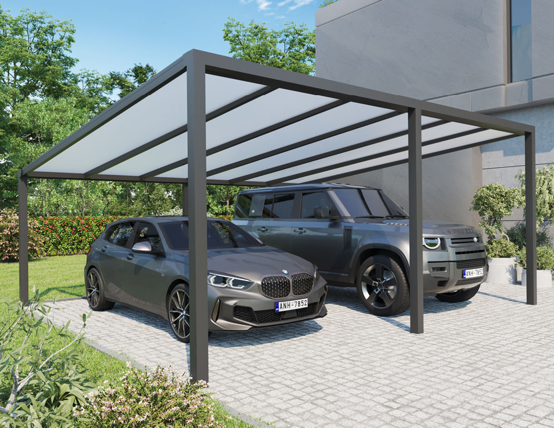 Carport Aluminium 600 x 500 cm "Trendline" freistehend mit ...