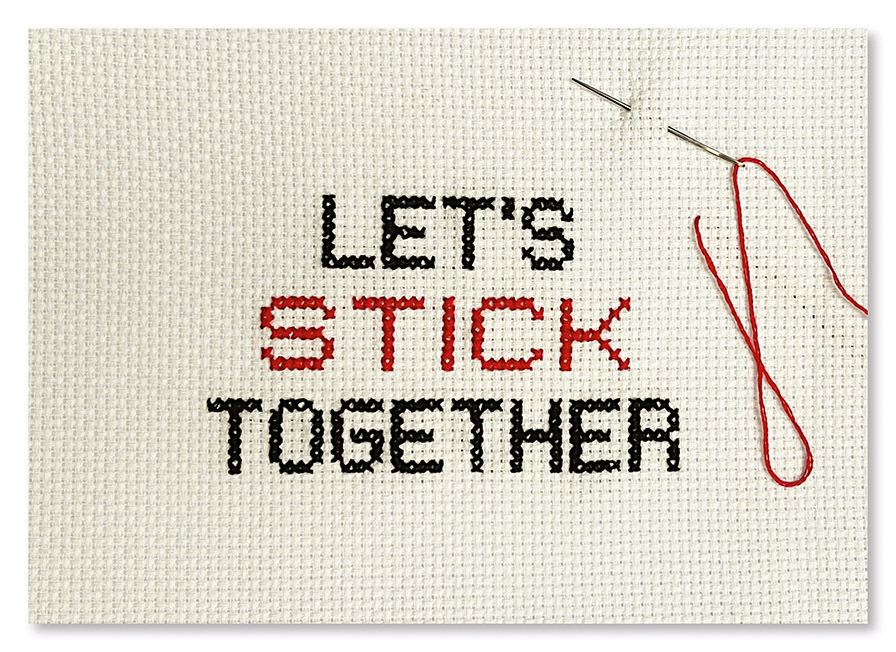 Postkarte, Grußkarte - Let's stick together | strickimicki - Geschenke ...