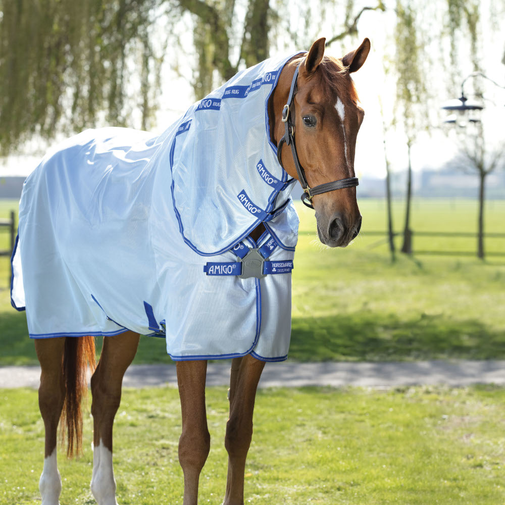 Horseware Amigo BUG RUG XL - Bleu azur/Bleue & Argent | HorSeven GmbH