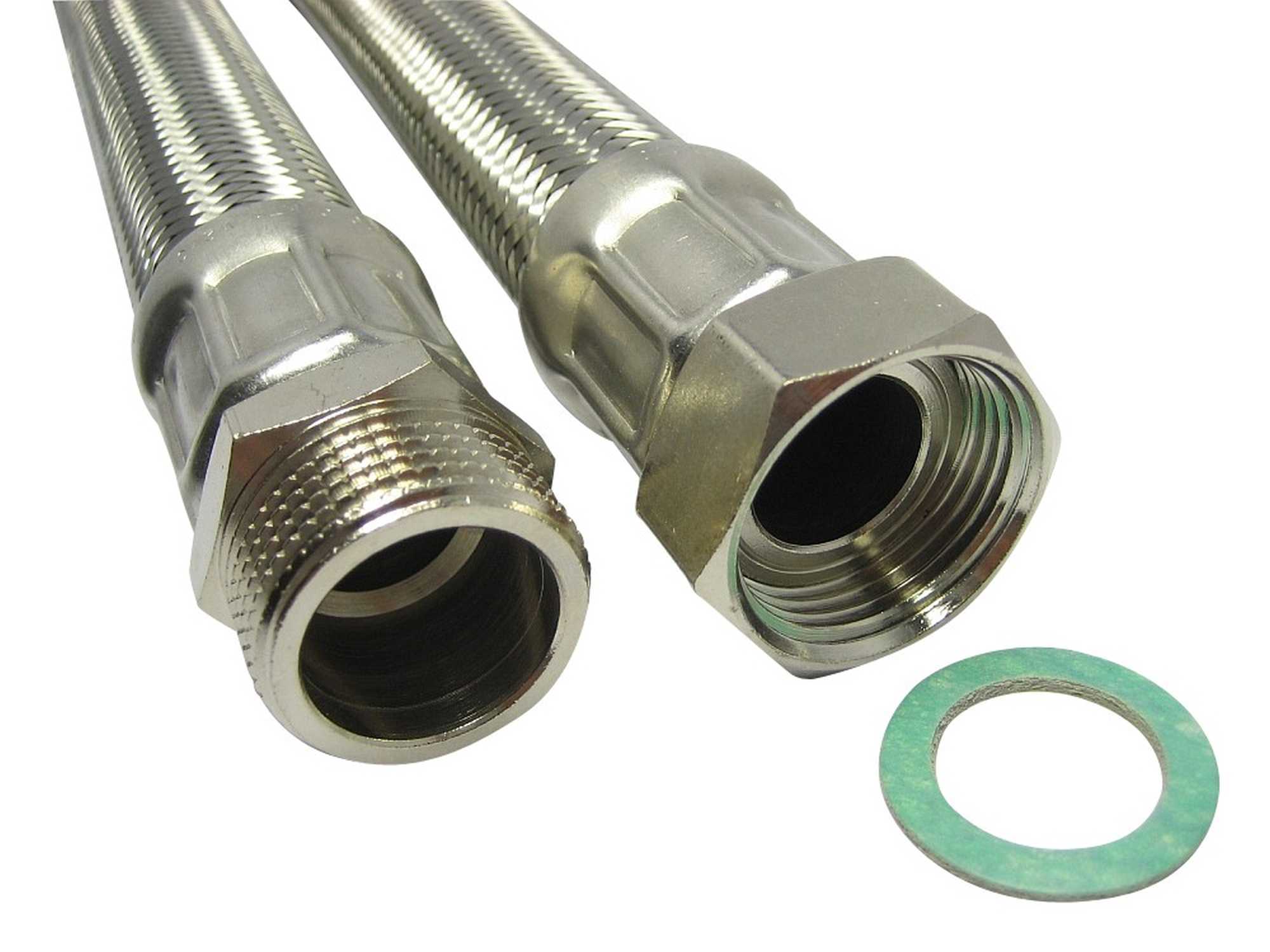 Panzerschlauch, Flexschlauch, DN25, 1"ÜM x 1"AG, alle Längen, Heizung, Solar, mit Edelstahl ...