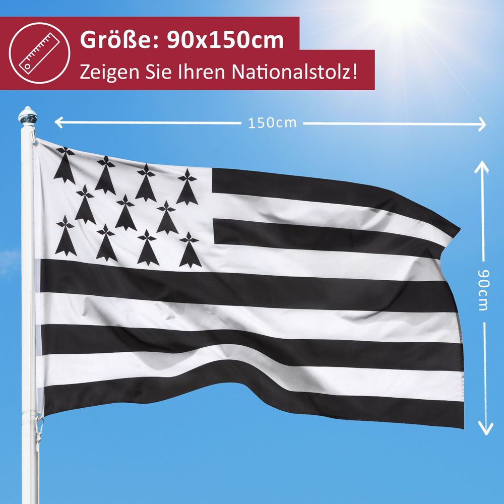 Bretagne Flag Drapeau Bretagne Gwenn Ha Du Banniel Breizh Flag