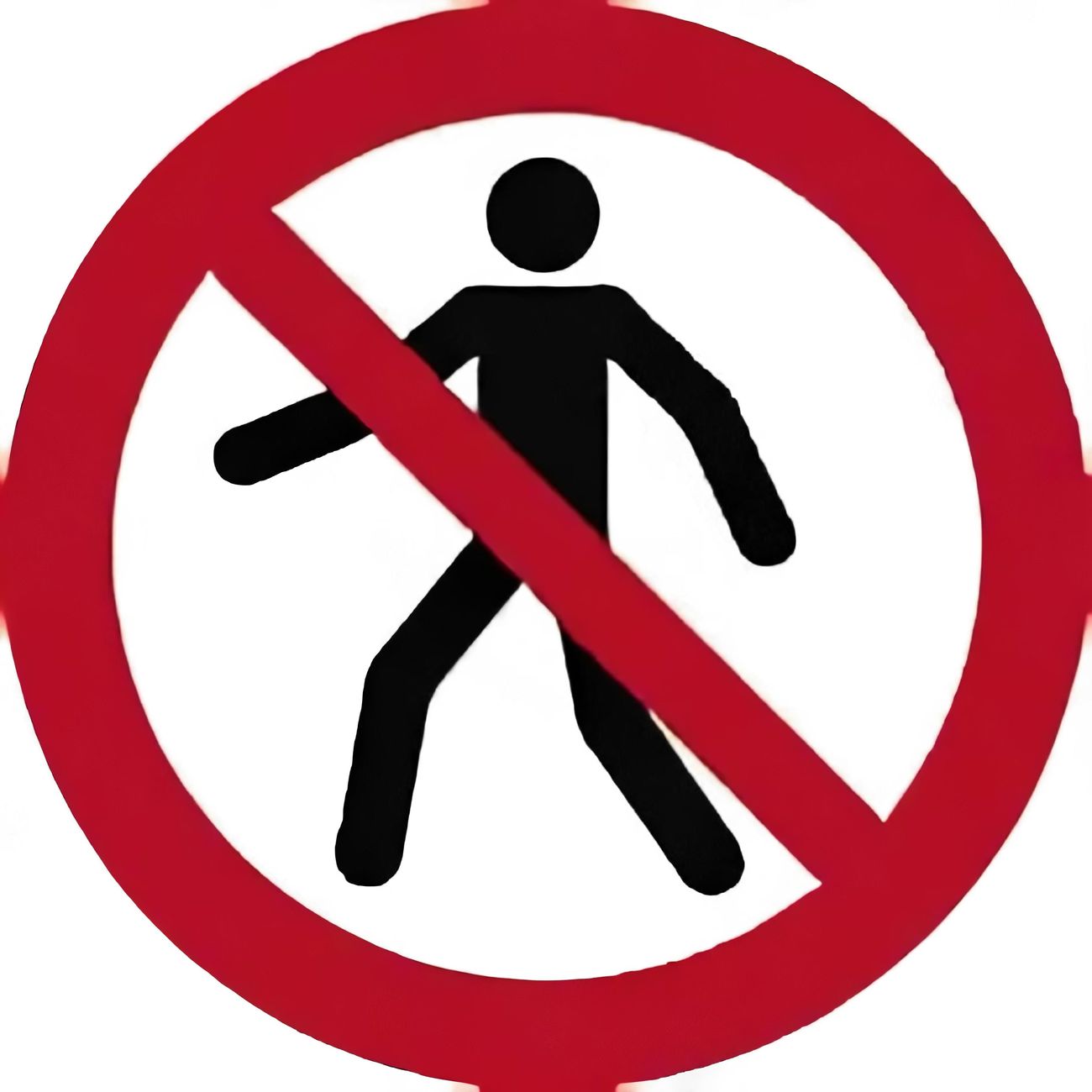 Verbotsschild als Symbol - für Fußgänger verboten nach ISO 7010 / P 004 ...