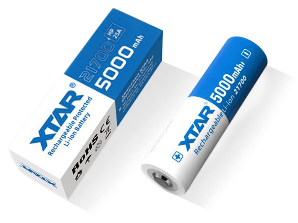 XTAR 21700-HP 25A (Ampere) *5000mAh 3,6V - 3,7V Li-Ion-Akku elektronisch geschützt XTAR 21700-HP ...