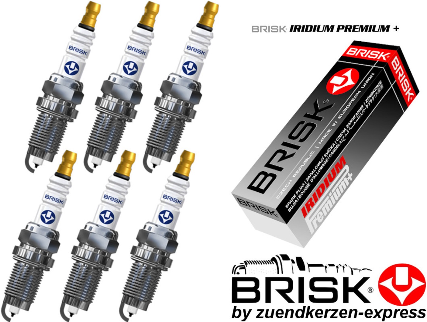 BRISK Iridium Premium+ Plus P3 ER15YIR-1 1621 Zündkerzen, 6 Stück ...