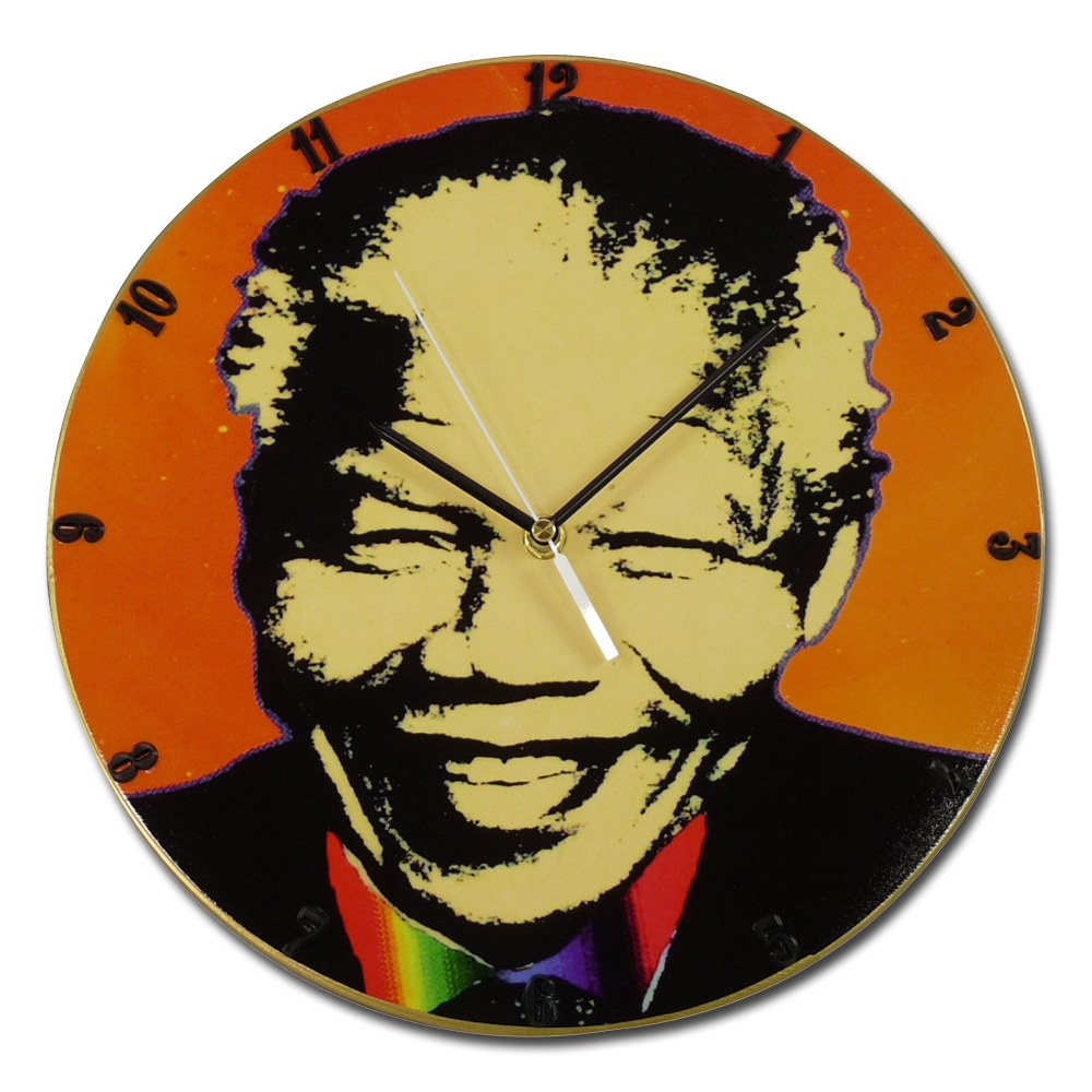 LP wall clock "Nelson Mandela", orange | About African Attitude - your ...