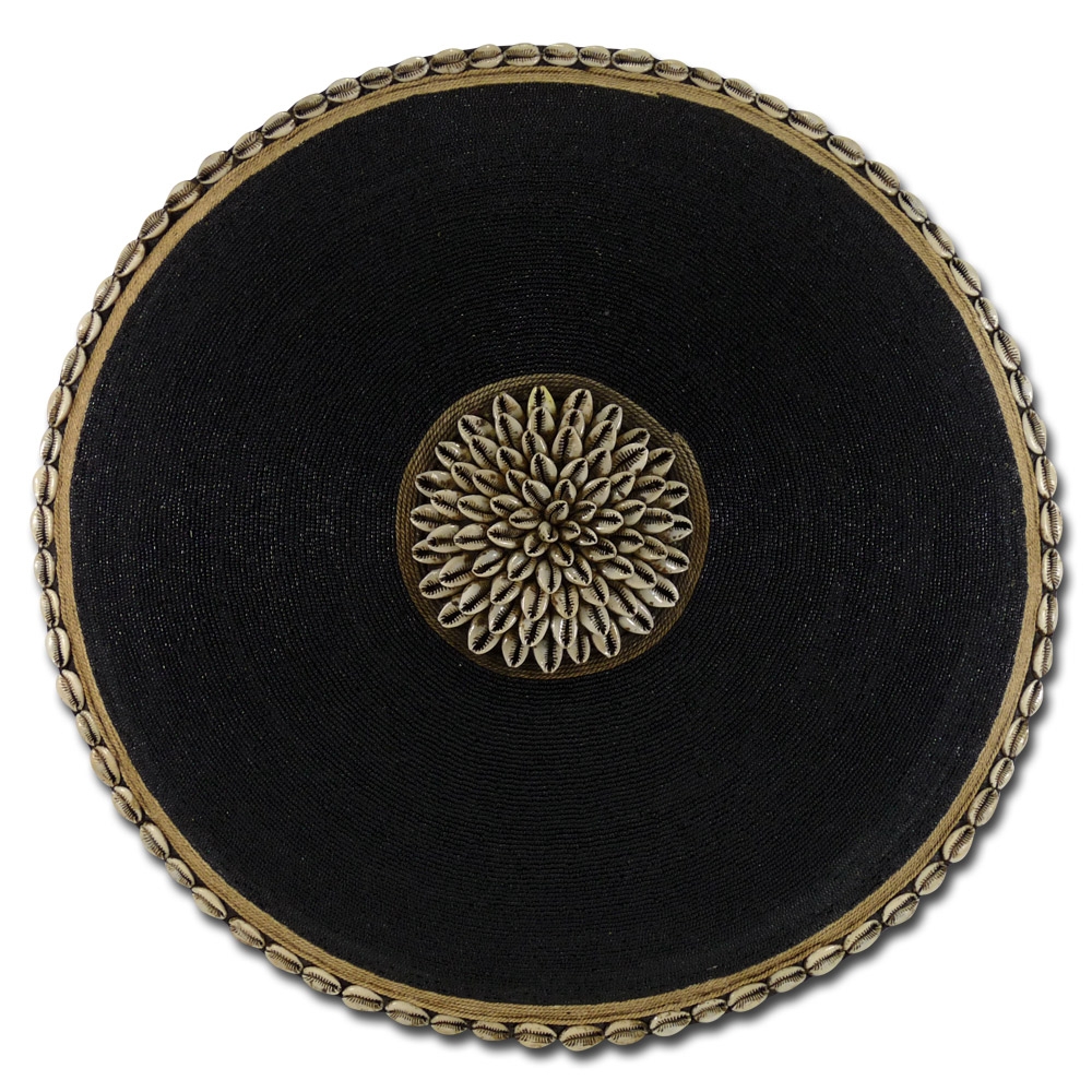 Round decorative shield "Shells & Beads", black | About African ...