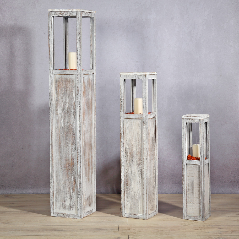 Schone Windlicht Saule Holz Ebenbild