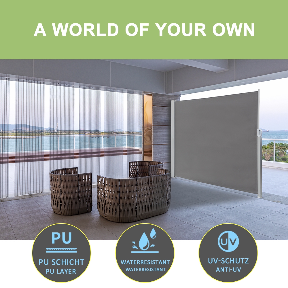 180x300CM Seitenmarkise / Sichtschutz - anthrazit | Mucola Online Shopping